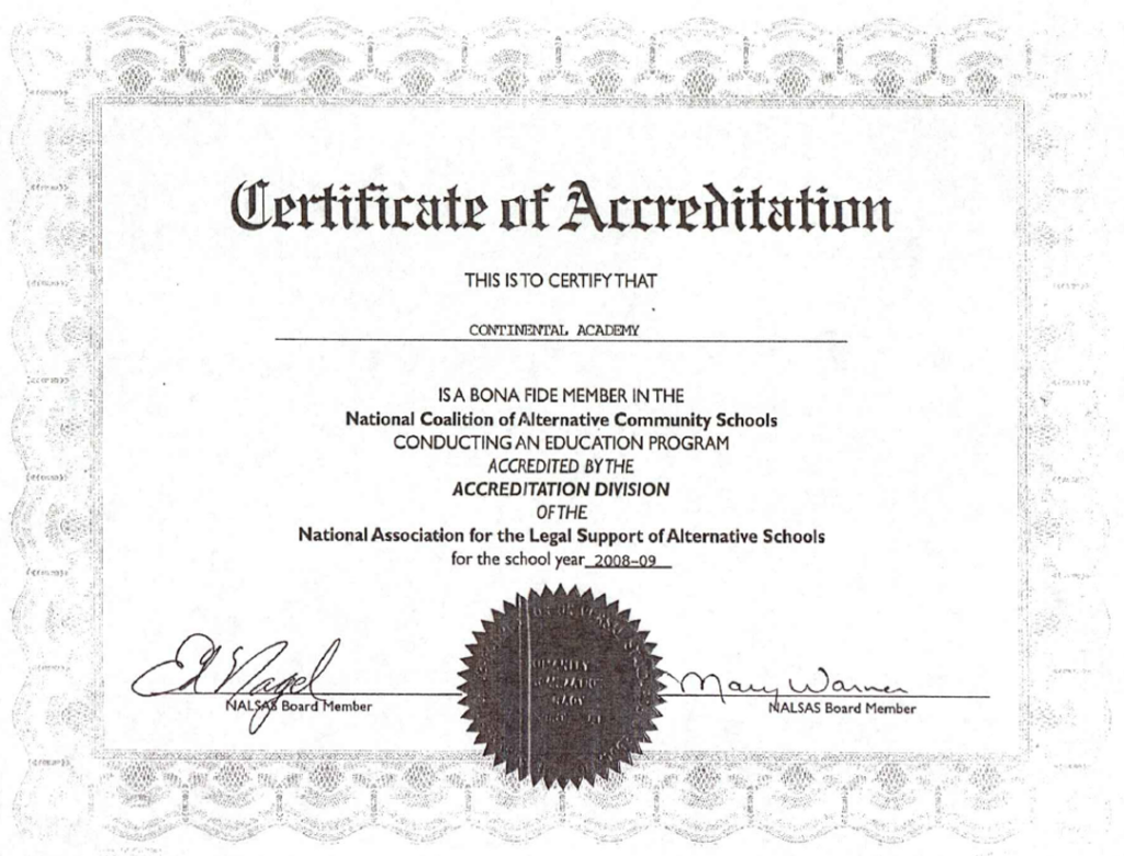 Accreditation – Continental Academy
